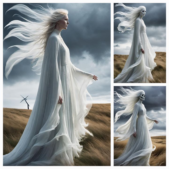 Ghostly Lady in White - abstrakt_1_artificii - Paintings & Prints ...