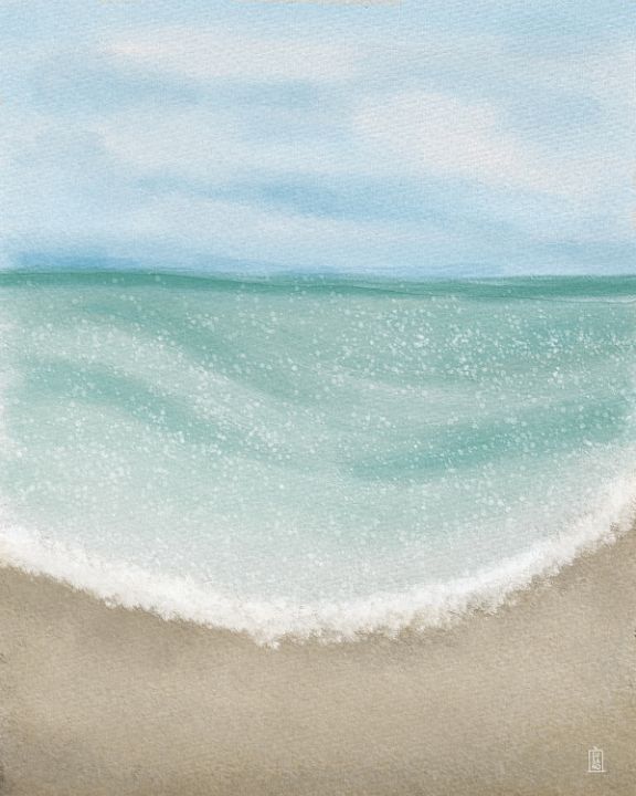 Tranquil Beach Coastal Art Print - Susan Olivio - Paintings & Prints ...