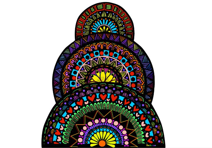 Colourful Mandala Hand drawing - TeAnne ArtWorks AU - Drawings ...