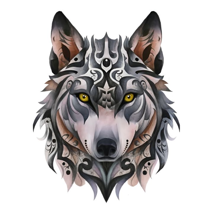 A captivating and stylized wolf face - Creativity Without Borders ...