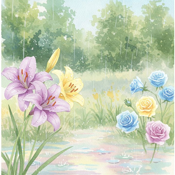 Spring flower garden in the rain - Creativity Without Borders - Digital ...