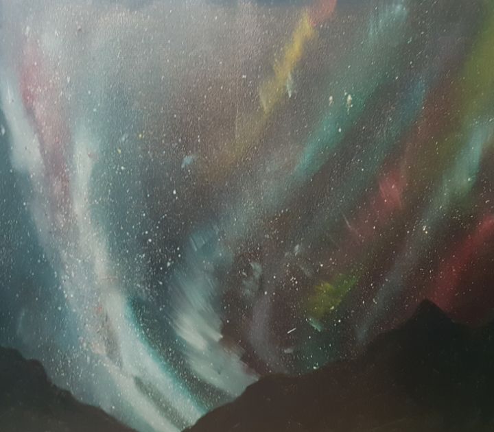 Northern lights and milky way - Dan's Landscapes - Paintings & Prints, Landscapes & Nature ...