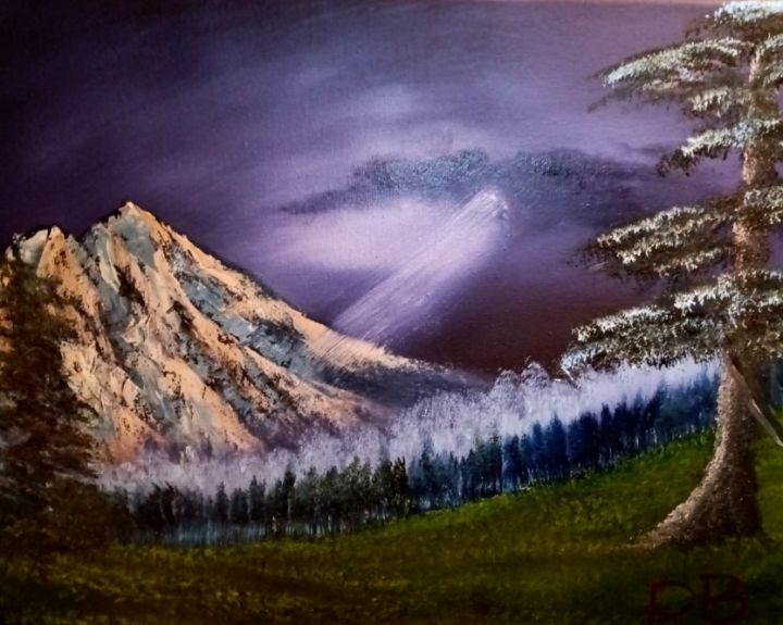 Mountain Moonscape - Grae Art - Paintings & Prints, Landscapes & Nature ...
