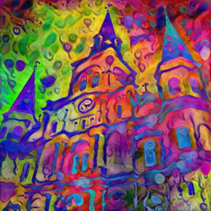 St Louis Cathedral prism psychedelic - Castle Design Graphics ...