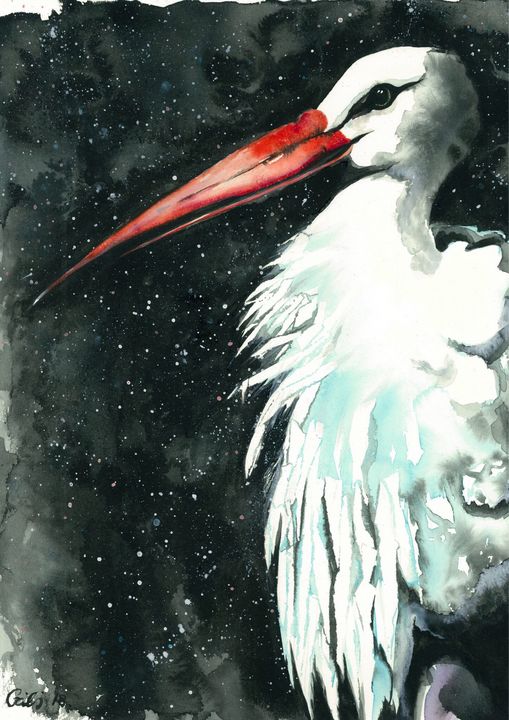 Early stork - Robert Czibi Art - Paintings & Prints, Landscapes ...