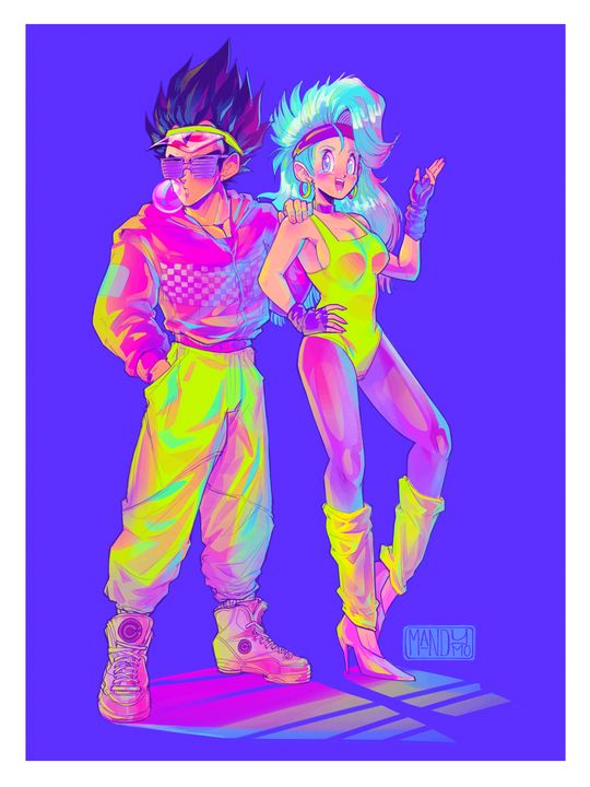 80s Vegeta and Bulma - itsmandymo - Digital Art & AI, People & Figures ...