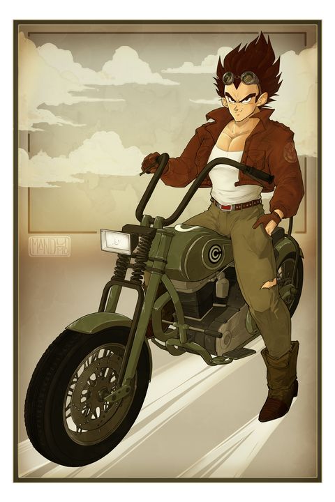 Vegeta on Motorcycle - itsmandymo - Digital Art & AI, People & Figures ...