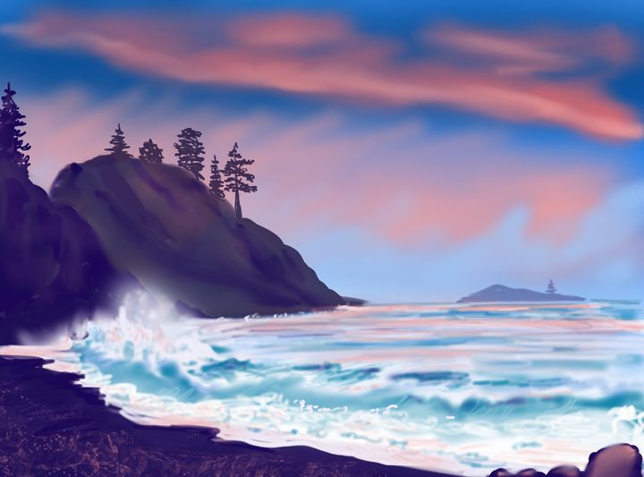 Pacific Northwest Seascape - helen geld - Digital Art & AI, Landscapes ...