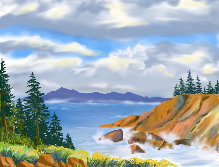 Island landscape - helen geld - Digital Art, Landscapes & Nature, Other ...