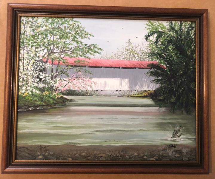 1998 - Spring Scene - Covered Bridge - Art For You! - Paintings ...