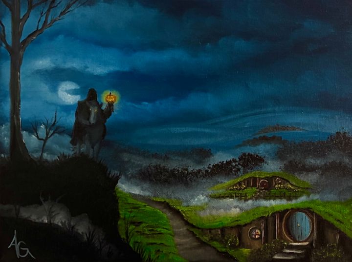 Shadow Rider in the Shire - Andrew's Unique Oils - Paintings & Prints ...