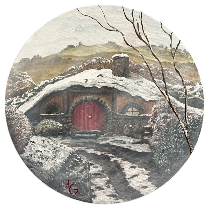 Early Snow (A Hobbit Hole) - Andrew's Unique Oils - Paintings & Prints ...