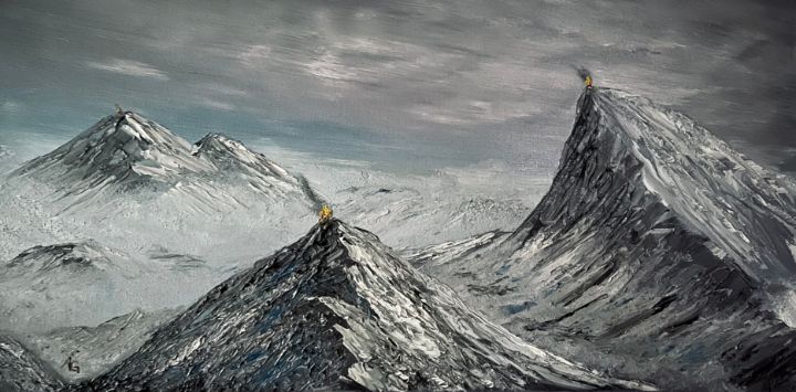 The Beacons of Gondor - Andrew's Unique Oils - Paintings & Prints ...