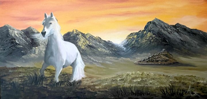 Shadowfax - Andrew's Unique Oils - Paintings & Prints, Fantasy ...
