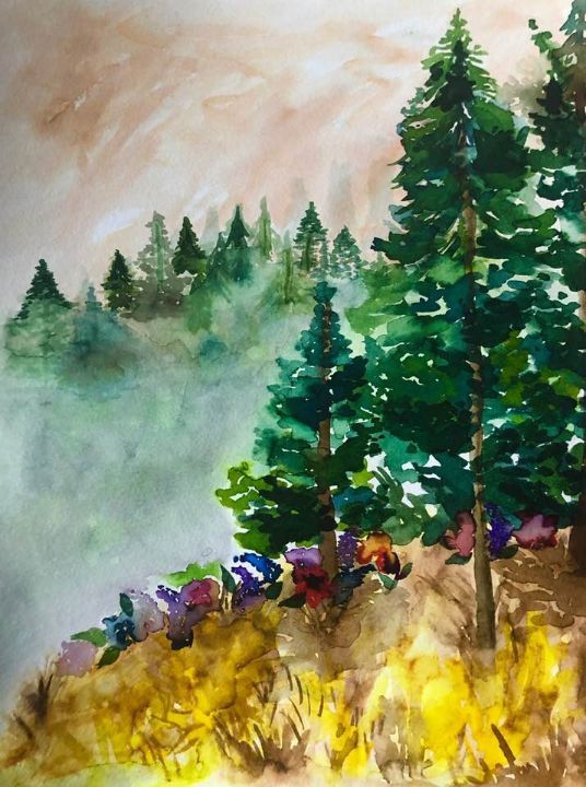 Misty Forest - Art By Shauna - Paintings & Prints, Landscapes & Nature ...