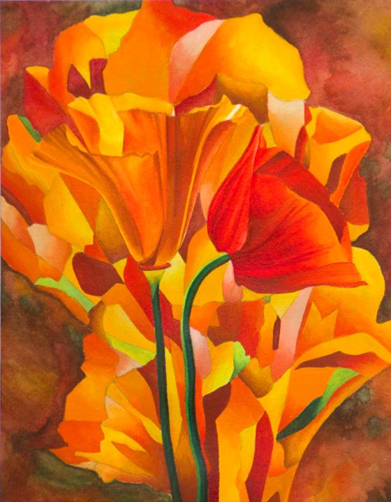 Orange Poppy - Kayla Coates - Paintings & Prints, Flowers, Plants ...