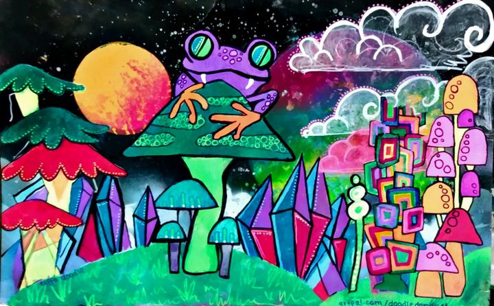 Ribbit - Doodle Dandy - Paintings & Prints, Abstract, Color - ArtPal