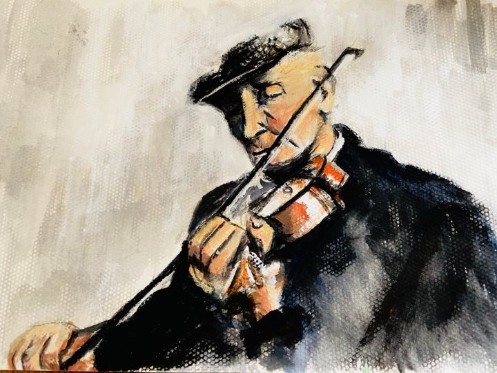 Joe playing the fiddle - S.C.F - Paintings & Prints, Entertainment ...