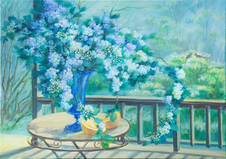 Spring morning on the front porch. - Athena Joy Art - Paintings ...