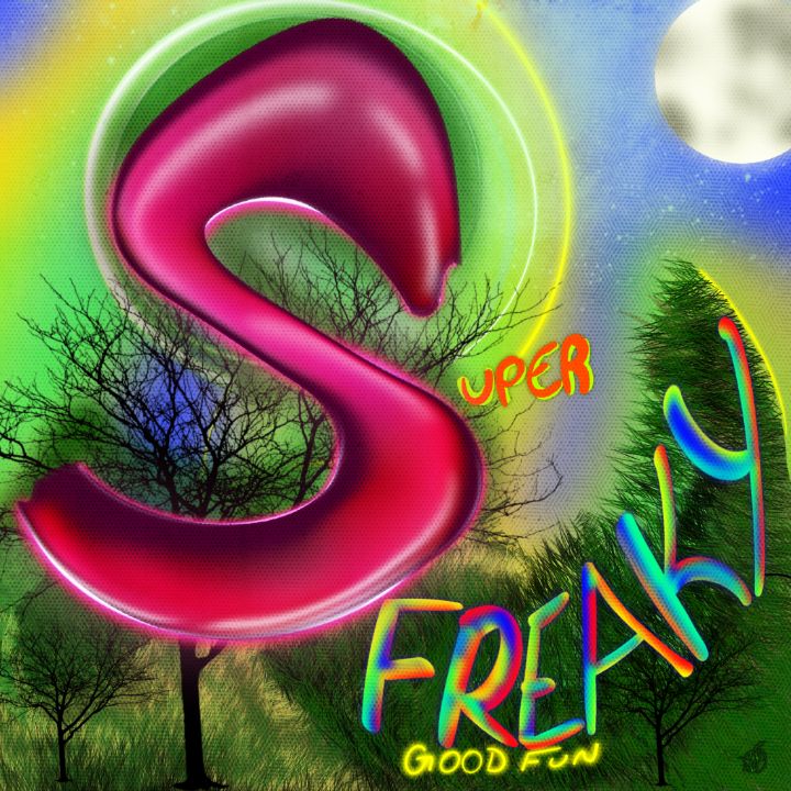 Super Freaky - HawkEye Amber Art - Paintings & Prints, Abstract, Text ...