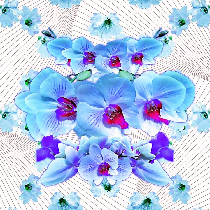 Abstract Orchid Flower Art Print - Colors Inc - Digital Art & AI ...