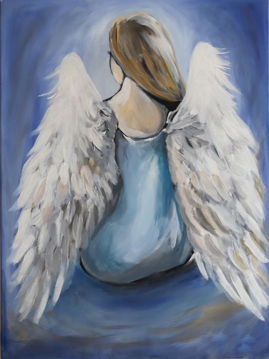 Blue Angel - Anna Maria Stefanska - Paintings & Prints, Fantasy ...