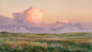 Evening Clouds Over the Prairie - Ness - Paintings & Prints, Landscapes ...