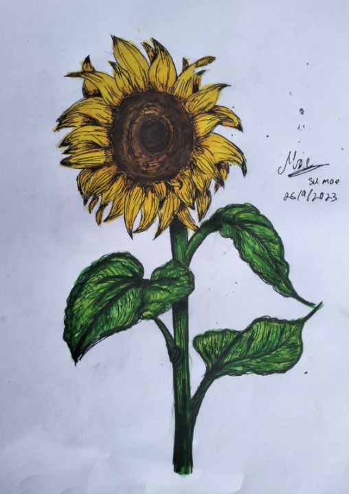 Sunflower - Mae's little Artworks - Drawings & Illustration, Flowers ...