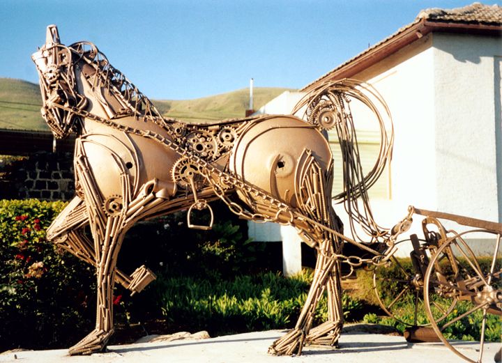 Horse and Plough by Shimon Drory - Shimon Drory - Sculptures & Carvings ...