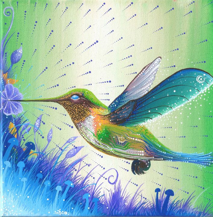 Magic Hummingbird - Artemaizcacao - Paintings & Prints, Fantasy ...
