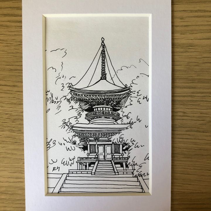 Hōrin-ji Tahōtō - Rachel Yan - Drawings & Illustration, Places & Travel ...