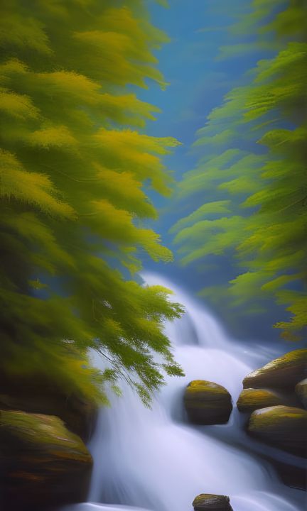 Rushing River - Rachel Pearcy Art - Paintings & Prints, Landscapes ...