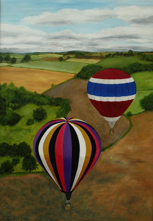 Balloons over Fields - Robert Harris - Paintings & Prints, Landscapes ...