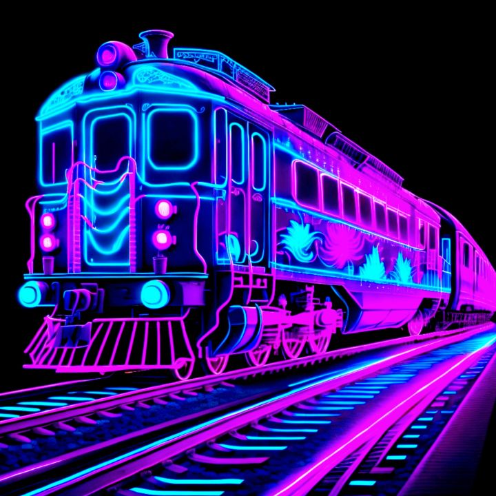 NEON TRAIN - LORD SUKO - Digital Art & AI, Vehicles & Transportation ...