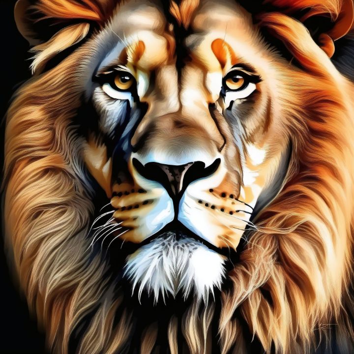Regal Lion Face - AbirDasgupta - Digital Art & AI, Animals, Birds ...
