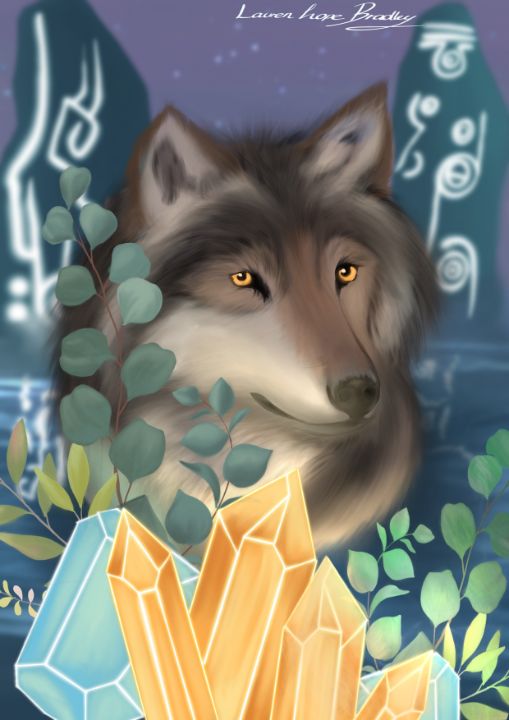 Wolf guardian - Hopeartscustomprints - Digital Art & AI, Fantasy ...