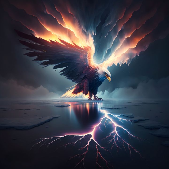 Flaming Talons on Ice - SilentPhantom - Digital Art & AI, Fantasy ...