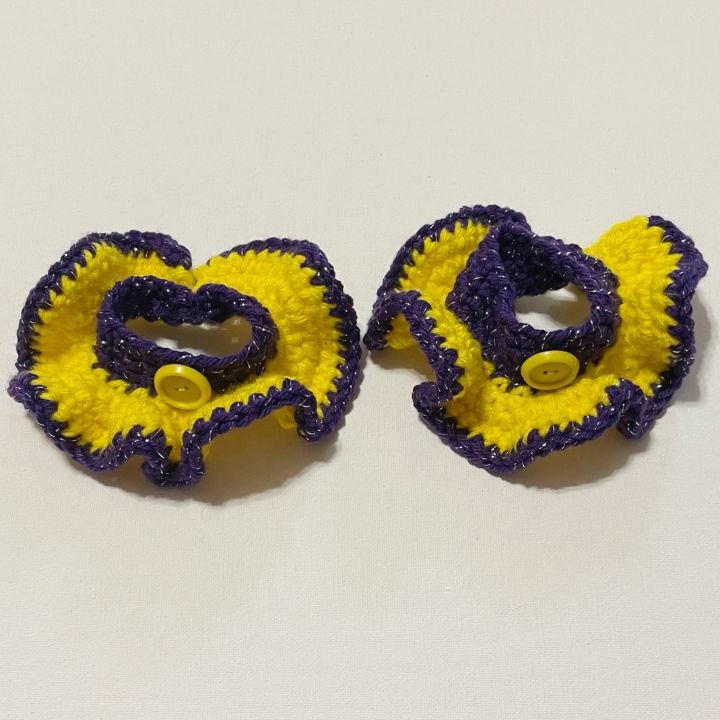 Yellow and Purple Wrist Ruffles - Zi Oleander - Textile & Apparel ...