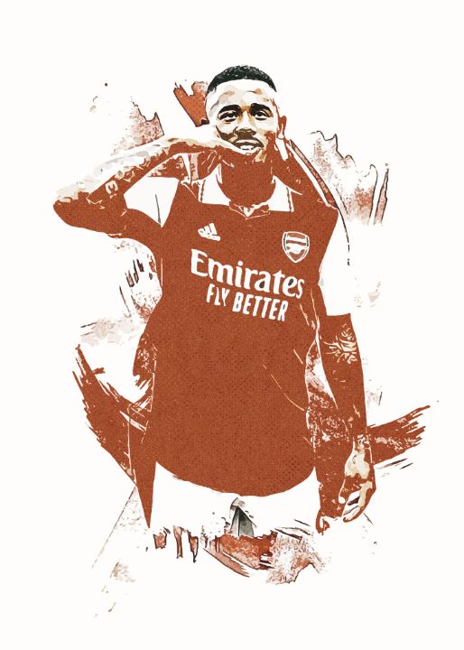 Gabriel Jesus 2021-22 - KunStudio - Digital Art, Abstract, Color - ArtPal