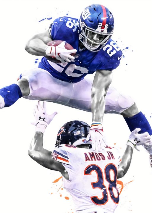 Saquon Barkley Hurdle - KunStudio - Paintings & Prints, Sports ...