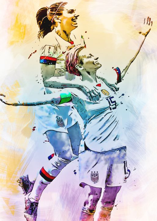 Alex Morgan And Megan Rapinoe - KunStudio - Paintings & Prints, Sports ...