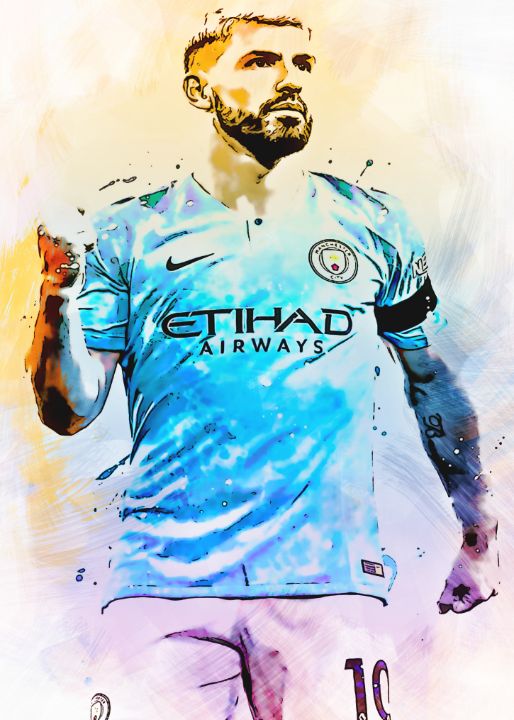 Sergio Aguero - KunStudio - Paintings & Prints, Sports & Hobbies ...