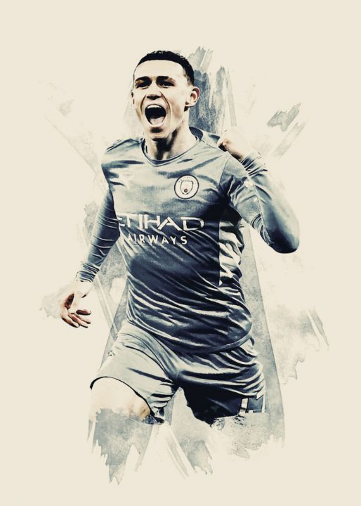Phil Foden - Manchester City - KunStudio - Digital Art & AI, Abstract ...