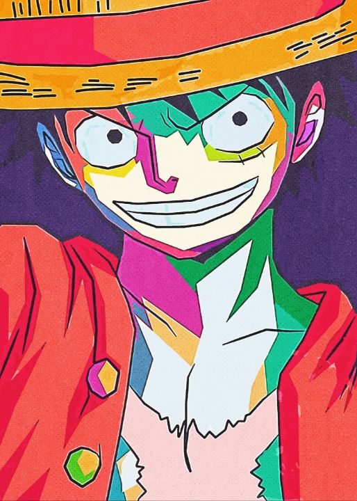 Luffy Drawing With Color