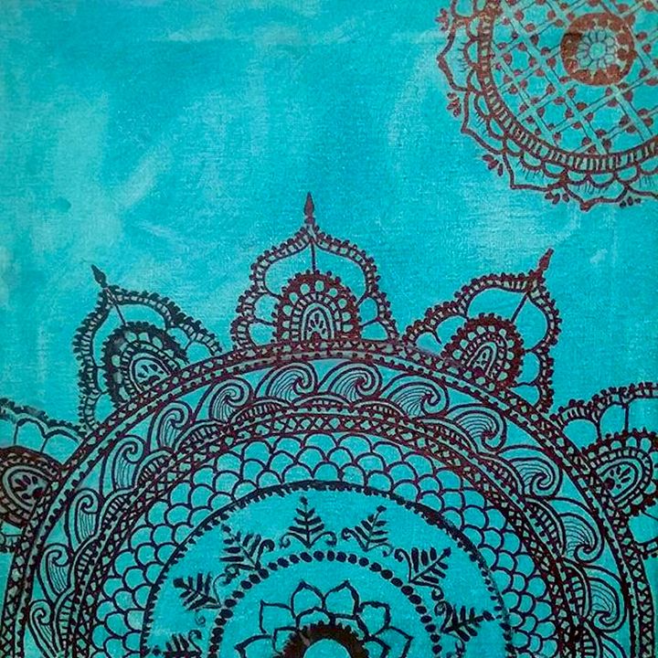 Two Teal Mandalas - Jen Hallbrown Art - Paintings & Prints, Religion ...
