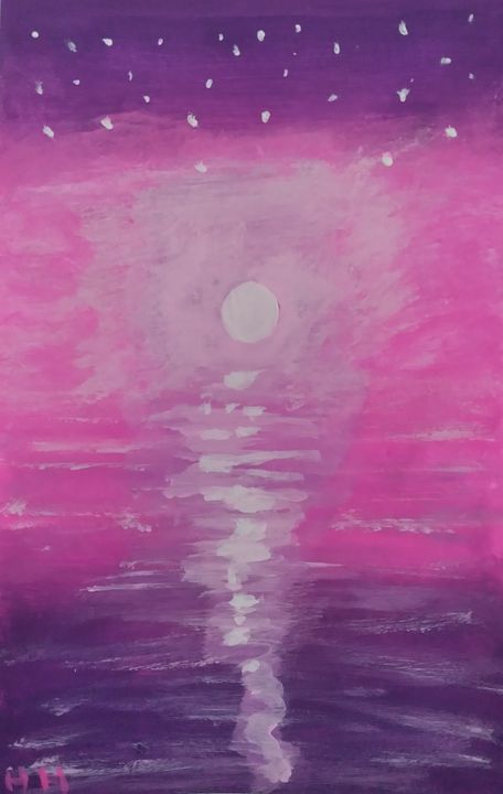 Ocean moonscape - Hallie's art - Paintings & Prints, Landscapes ...