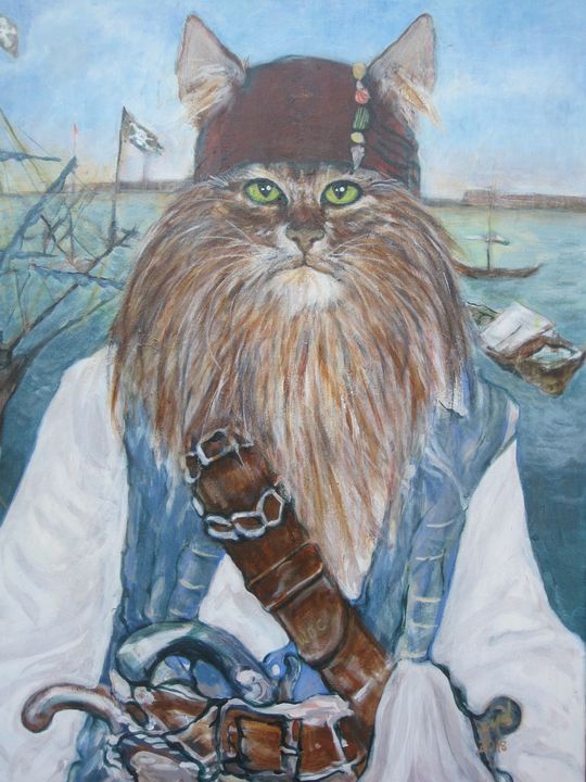 Captain Jack WhoDatCat - CYDART CREATIONS - Paintings & Prints, Humor ...