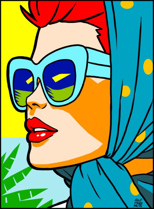 Lady with sunglasses - Raffaele Marinetti Pop Art - Drawings ...
