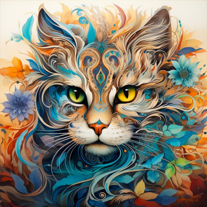Cat 18 - Edition 01 - Artamagig - AI Art of J.C. McLarty - Digital Art ...