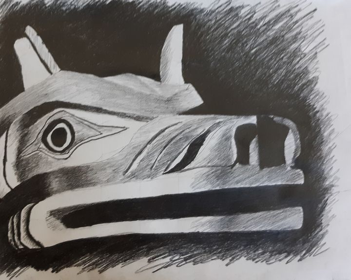 Tlingit Wolf Mask - Walter Gordon - Drawings & Illustration, Animals ...